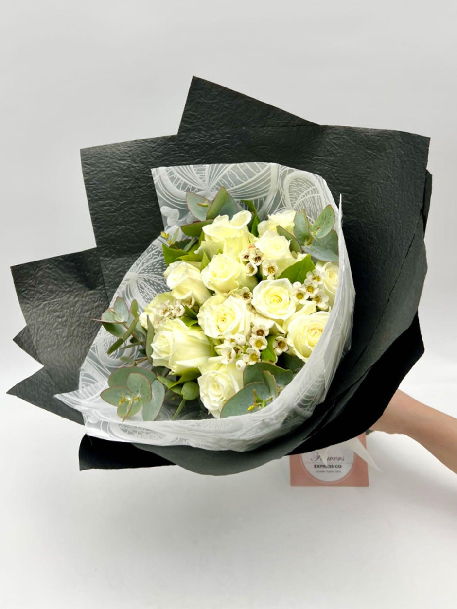 White Rose Bouquet Delivery in Melbourne | Flowers Express Co